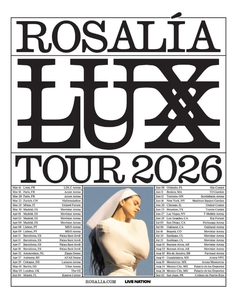 Rosalía Announces 2026 LUX Tour Full Dates, Cities & Details | LaMezcla